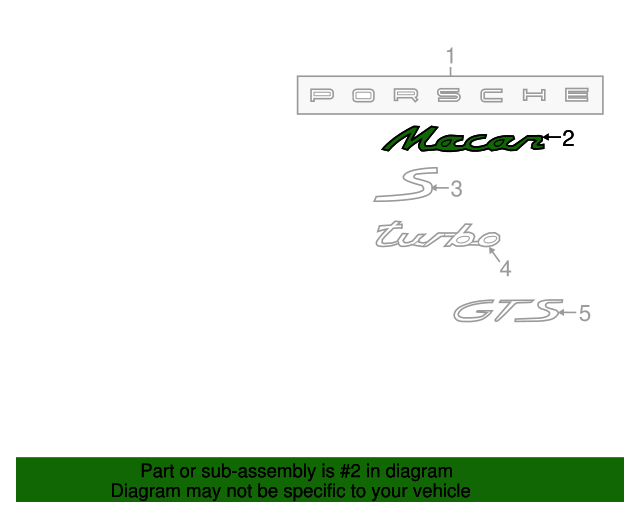 2019-2024 Porsche Macan Hatch Emblem 95B-853-675-F | OEM Parts Online