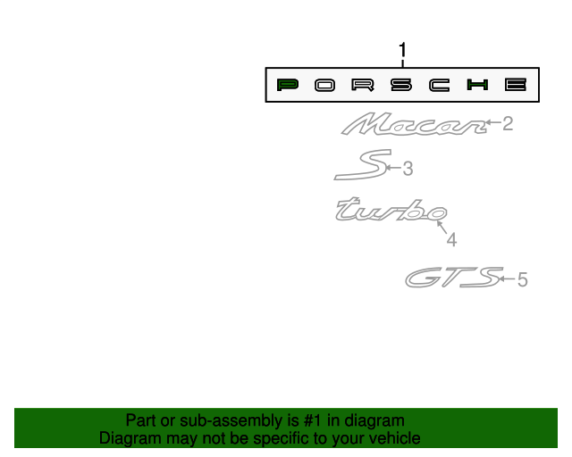 Genuine Porsche 95B-853-687-A |95B Macan (2014+) Porsche Logo - Matte ...