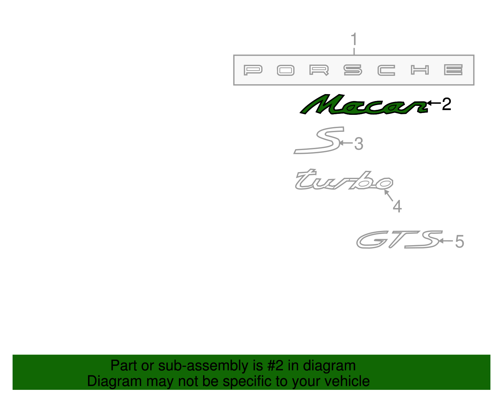 2019-2024 Porsche Macan Hatch Emblem 95B-853-675-F | OEM Parts Online