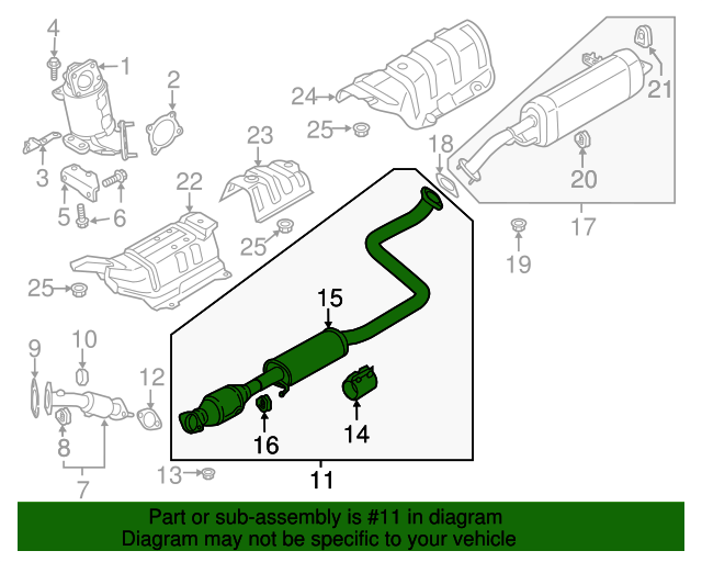 2017-2020 Hyundai Elantra Center Muffler 28600-F3650 | OEM Parts Online