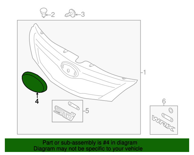 2006-2014 Subaru Grille Emblem 93013SA032 | TascaParts.com