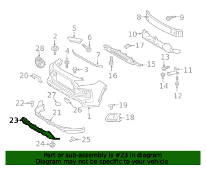 Toyota Lower Molding 52711-0R090-B0 | BAM Wholesale Parts