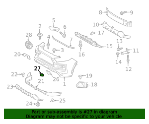 53285-42140-C0 - Lower Grille Hole Cover - 2020-2021 Toyota | OEM ...