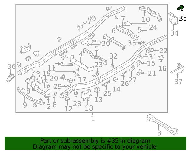 01125-N8041 - Inner Bracket Bolt 2015-2020 Infiniti QX80 ...
