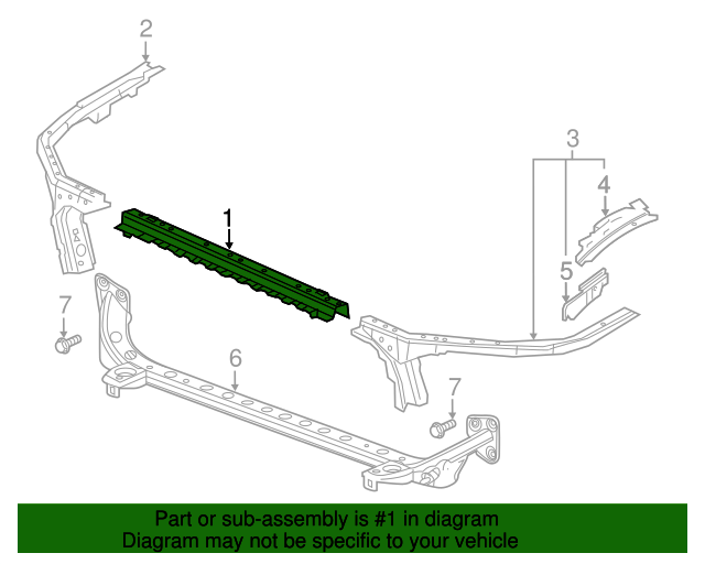 84015363 Front End Upper Tie Bar 2017-2019 Buick LaCrosse | GM Parts Club