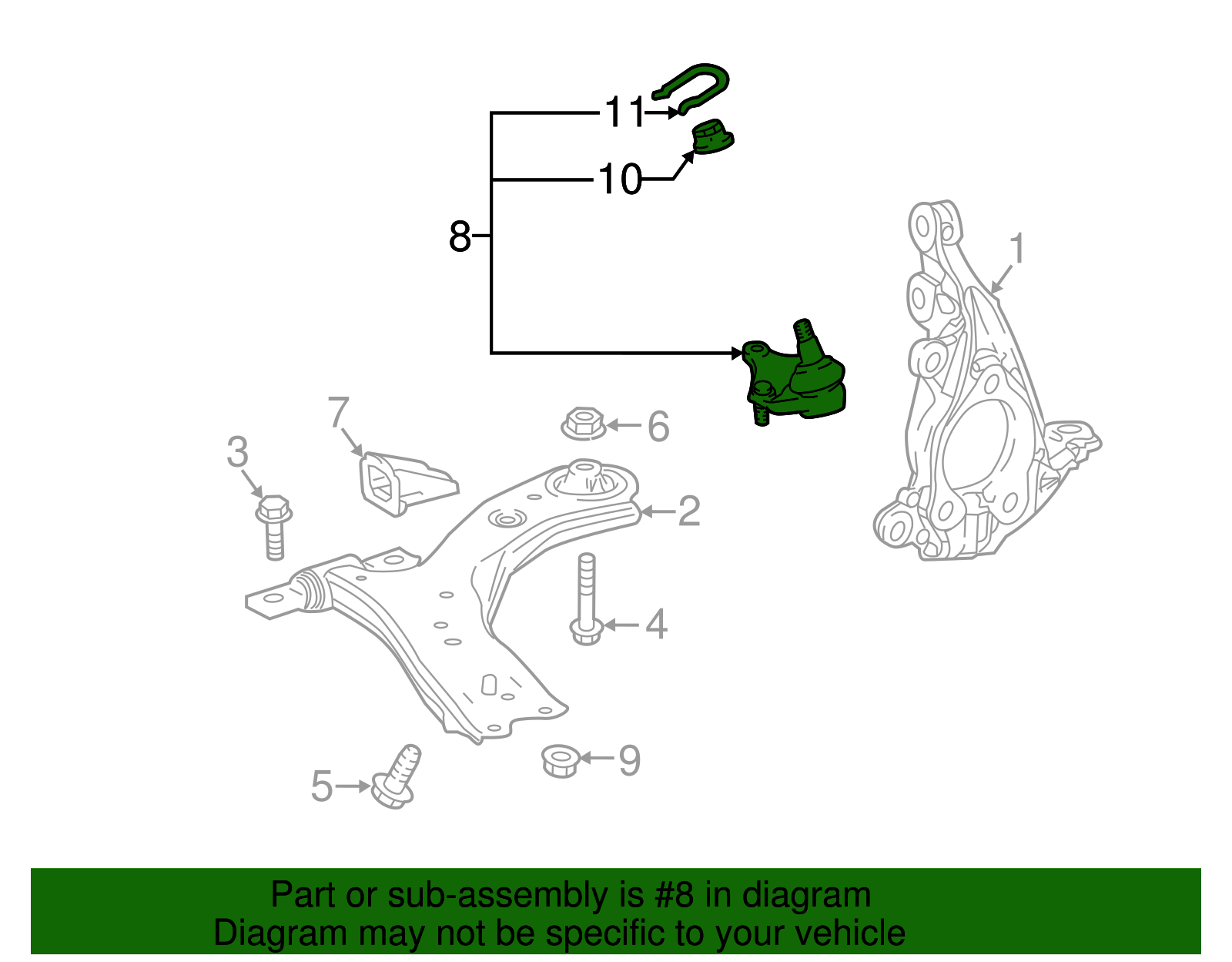 43330-09A30 - Suspension Ball Joint (Left, Right, Front, Lower) 2018 ...