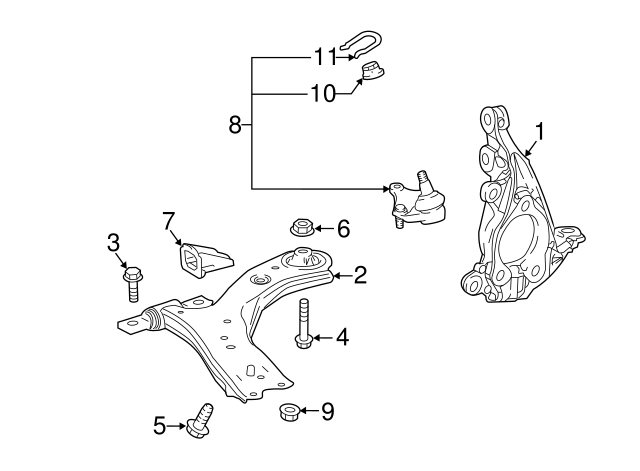 43330-09A30 - Suspension Ball Joint (Left, Right, Front, Lower) - 2018 ...