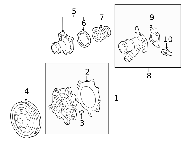 12671038 - Engine Coolant Thermostat Housing 2019-2020 Cadillac CT6 ...