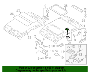 2006-2013 Audi Headliner Clip 8P4-867-549-A | Audi USA Parts