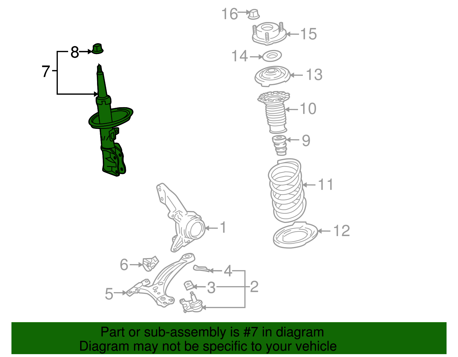 48520-A9540 - Strut - 2010 Toyota Highlander | Nucar Toyota Parts