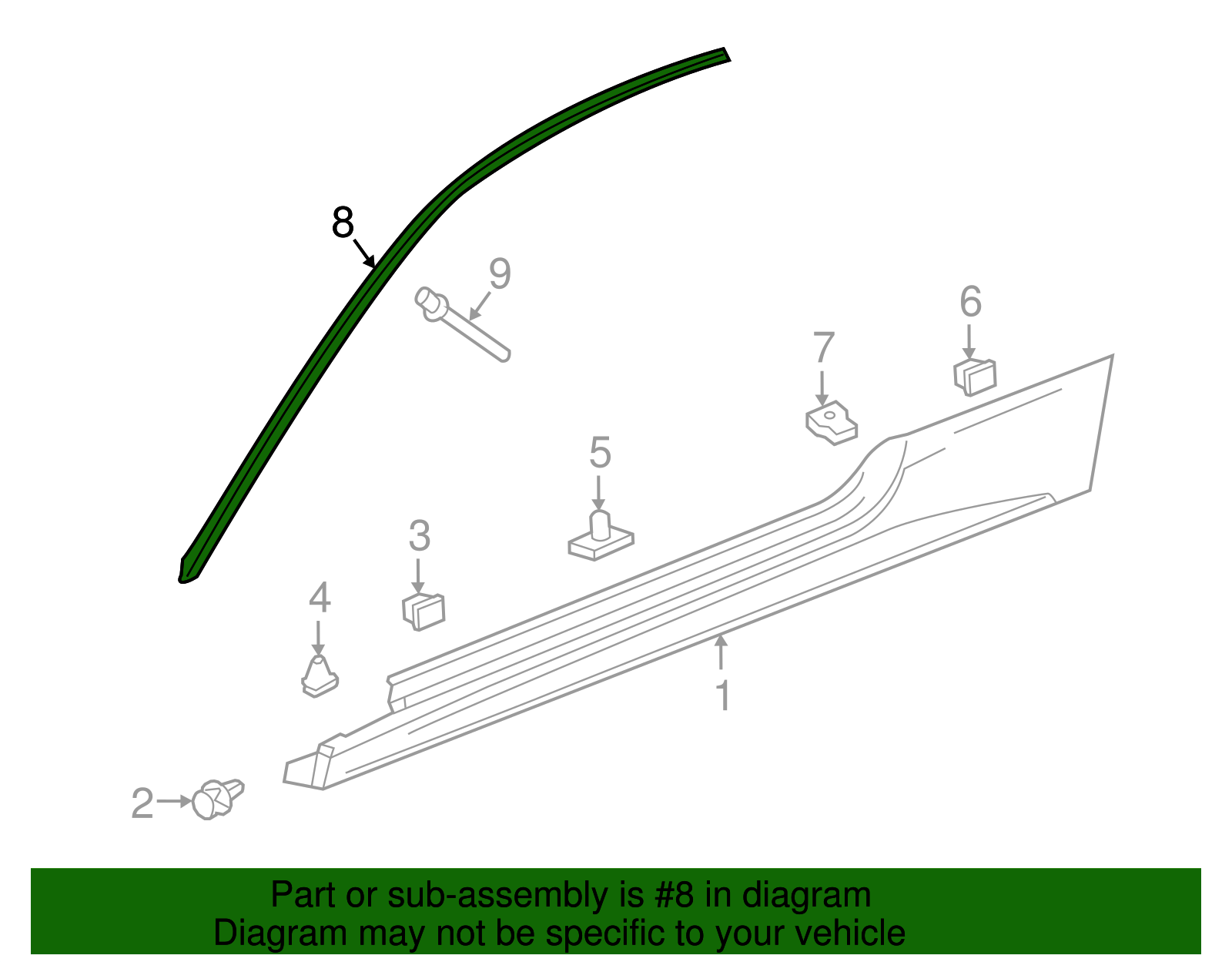 23391286 - Passenger Side Rocker Panel Molding Insert 2016-2019 ...