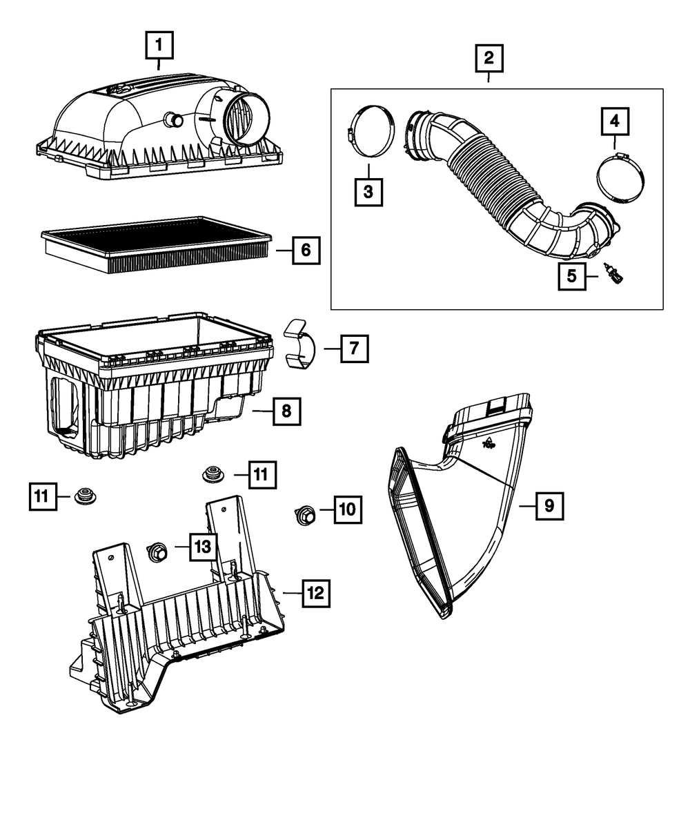 2013-2024 Ram Clean Air Duct 68090732AA | Mopar OEM Parts Outlet
