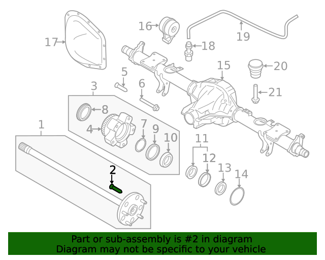 W714847-S439 - Axle Shaft Wheel Stud 2015-2023 Ford | Ford Parts Direct