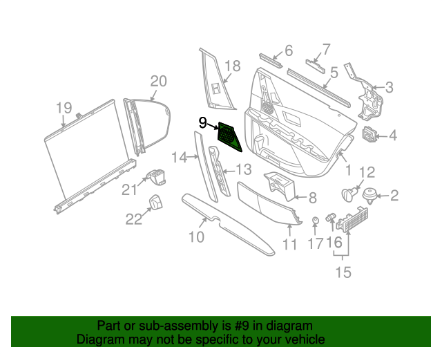 51-41-7-079-376 - Cover f right loudspeaker 2004-2007 BMW ...