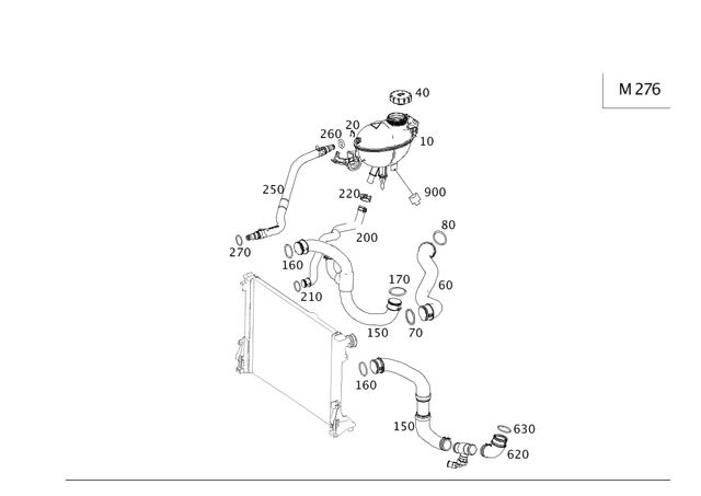 204-501-90-82 - Coolant Hose 2010-2016 Mercedes-Benz | Mercedes-Benz ...