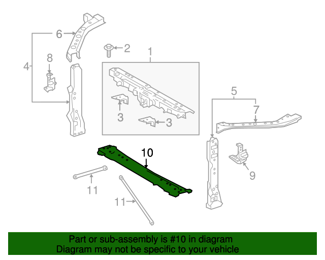 2018-2023 Toyota Lower Tie Bar 57104-06060 | McGeorge Toyota Parts