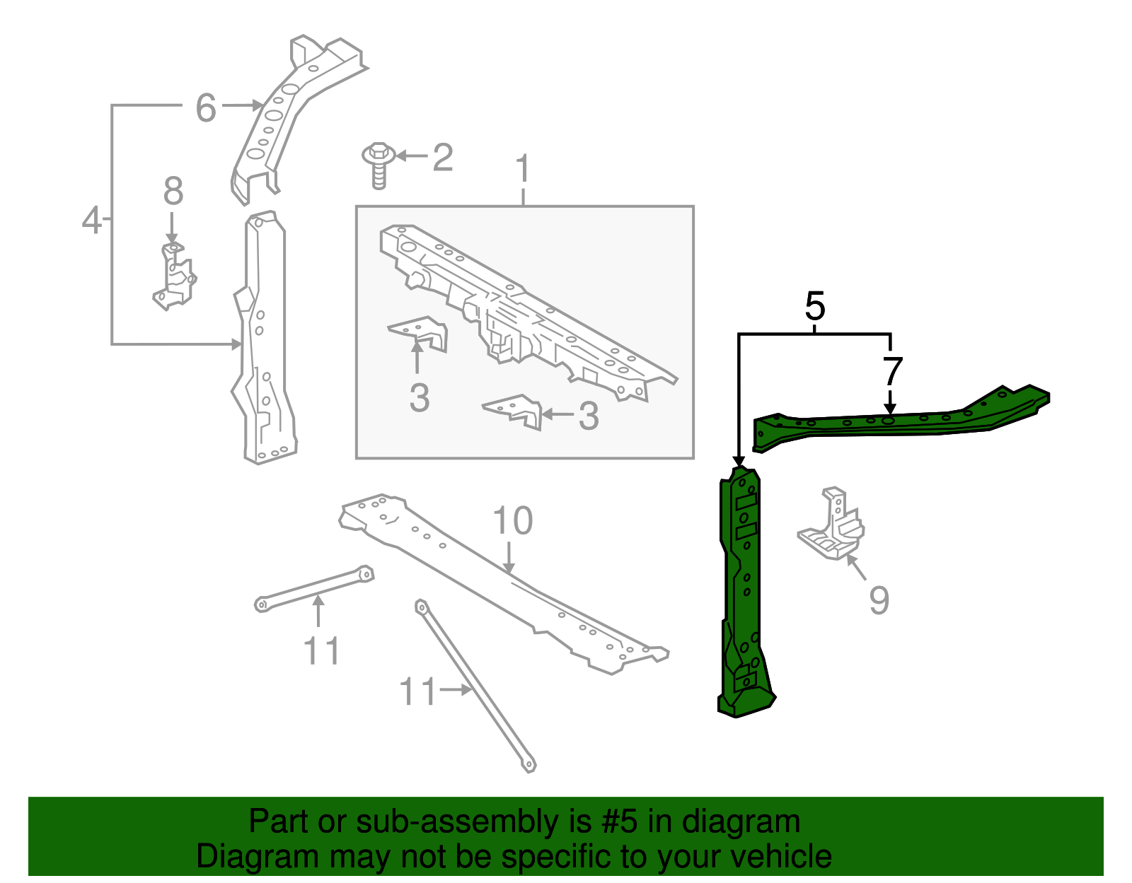 Genuine Toyota Outer Support part# 53203-06270 for 2018-2024 Toyota ...