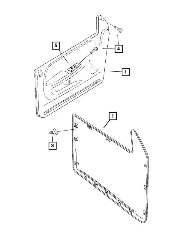 2001-2002 Dodge OEM NEW Mopar 99 - 02 Dodge Ram Interior Rear Door Trim ...