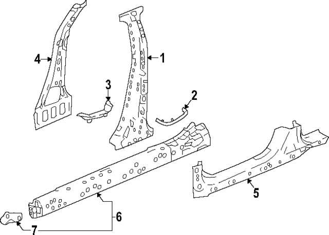 63229-30A-A00ZZ - Rocker Reinforced Bracket 2023-2024 Honda Accord ...