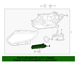 2014-2016 Nissan Rogue Lamp Bracket - Driver's Side (LH) 26092-4BA0A ...