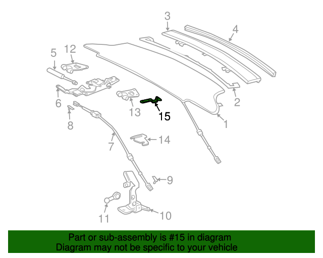 170-690-00-95 - Convertible Top Hinge Bracket 2003-2012 Mercedes-Benz ...