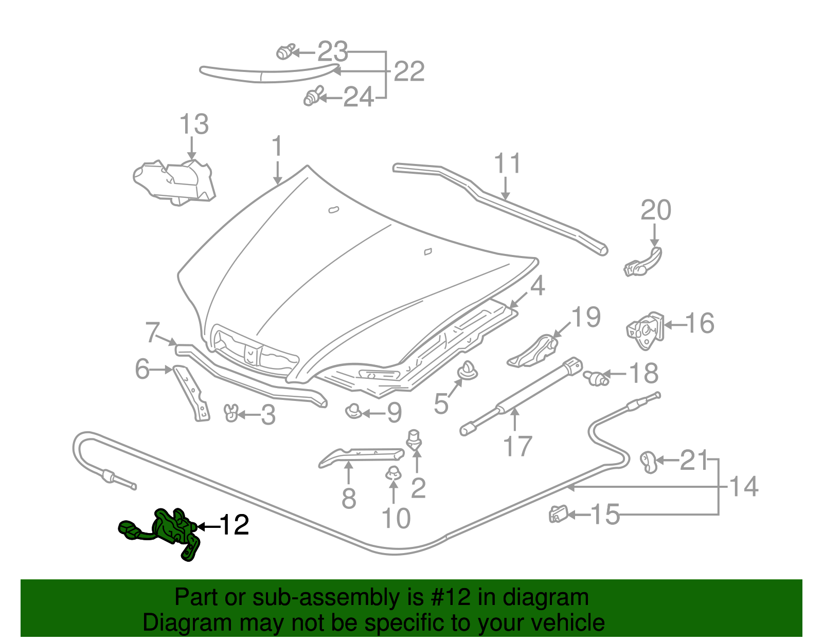 74120-S0K-A02 - 2002-2003 Acura TL - Lock Assembly, Hood | All Discount ...