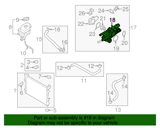 2010-2016 Hyundai Thermostat Housing 25620-2G500 | OEM Parts Online