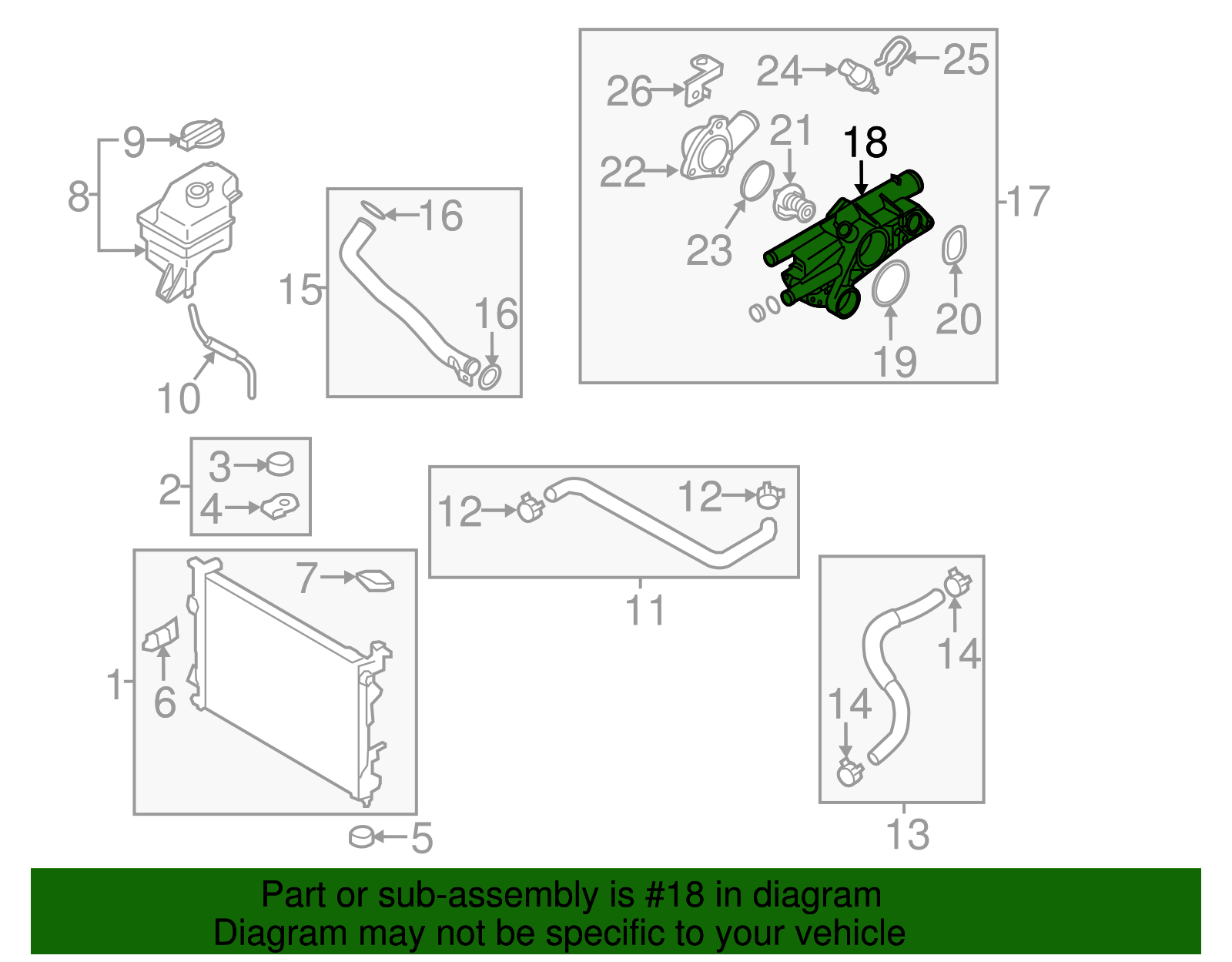 2010-2016 Hyundai Thermostat Housing 25620-2G500 | OEM Parts Online