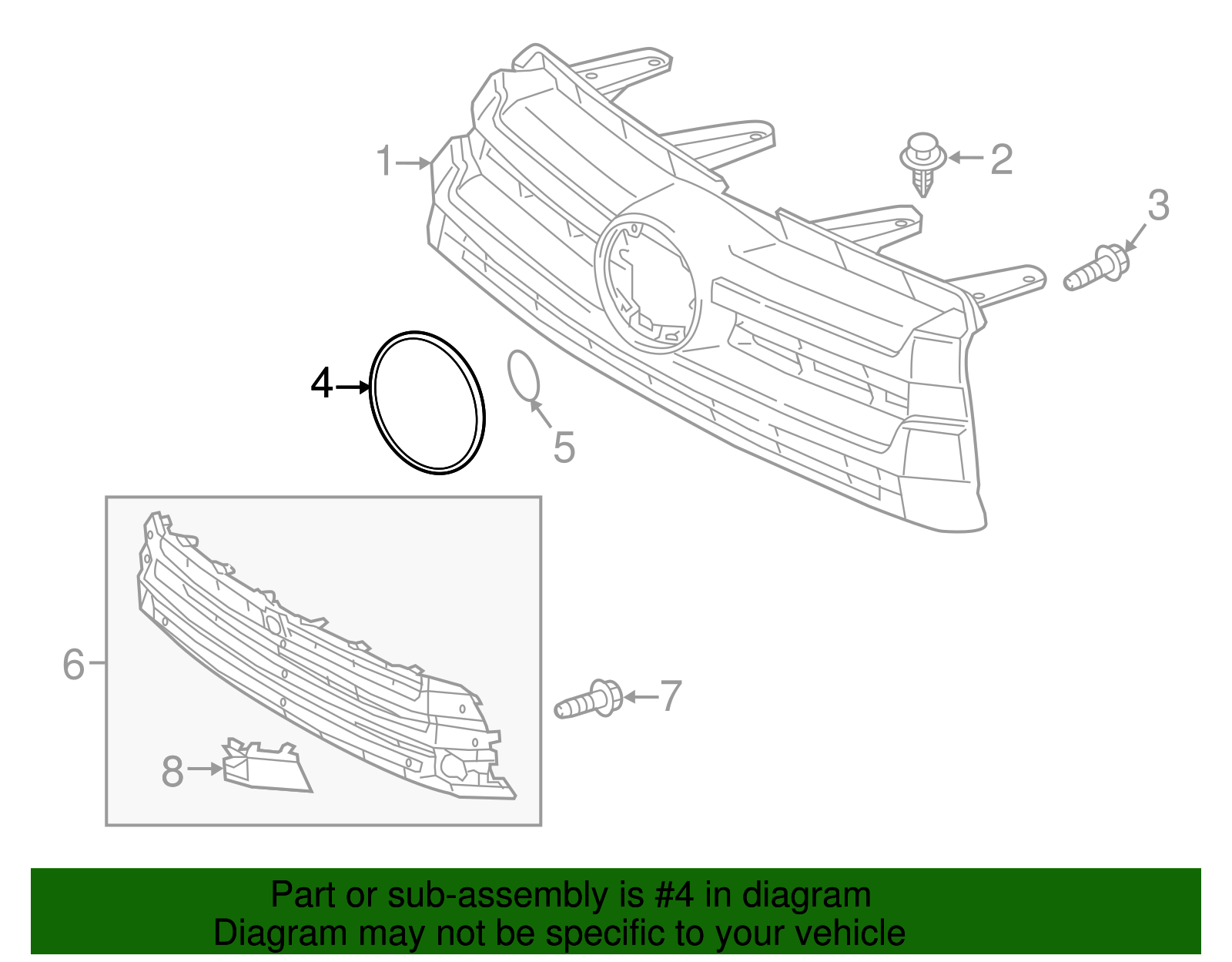 2016-2019 Toyota Grille Emblem 53141-42021 | Retail Performance Auto Parts