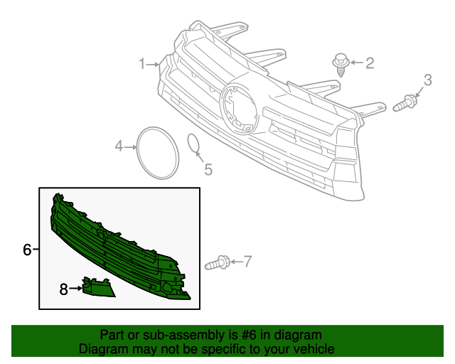 2017-2019 Toyota Highlander Lower Grille 53102-0E090 | Toyota Parts Center