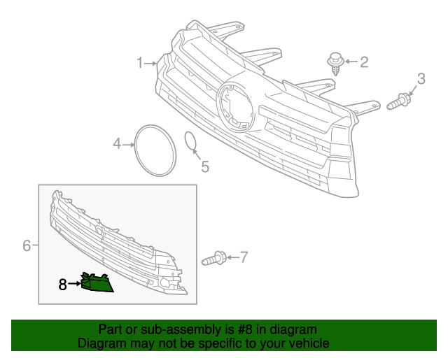 53106-0E040 - Grille Molding - 2017-2019 Toyota Highlander | OEM ...