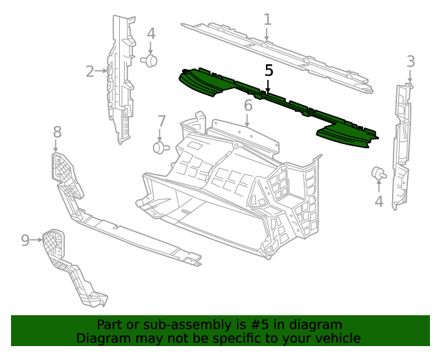 2019-2024 GM Radiator Air Lower Baffle 23390791 GM | GMPartsDirect.com