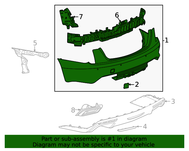 84831938 - Primed Rear Bumper Upper Fascia 2020-2024 Cadillac CT5 ...