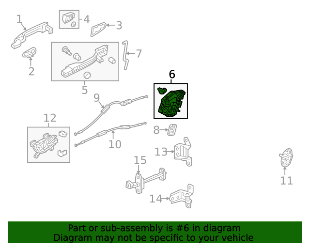72650-TEX-Y01 - Latch Assembly L Rear Door Power - 2017-2020 Honda ...