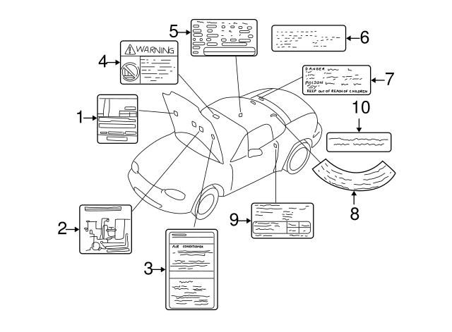 1995-2000 Mazda Miata AC Label NA75-61-439 | Florida Mazda Parts