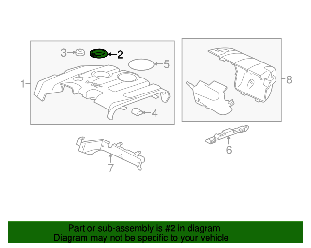 2005-2023 GM Upper Engine Intake Manifold Sight Shield Grommet 12600319 ...