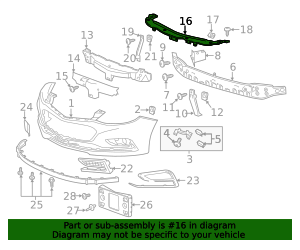 2016-2019 Chevrolet Cruze Front Bumper Fascia Center Support 23382430 ...