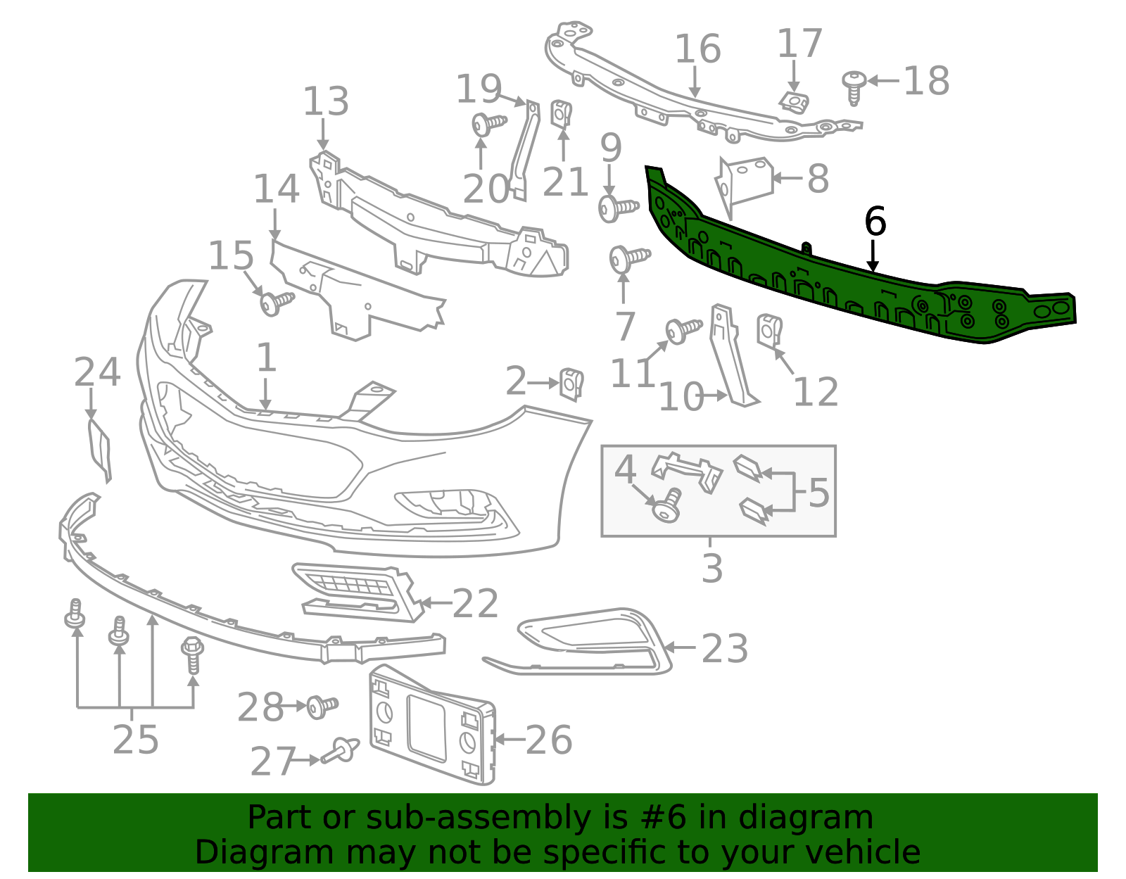 42836749 - Front Bumper Impact Bar 2016-2019 Chevrolet Cruze | Big 3 ...