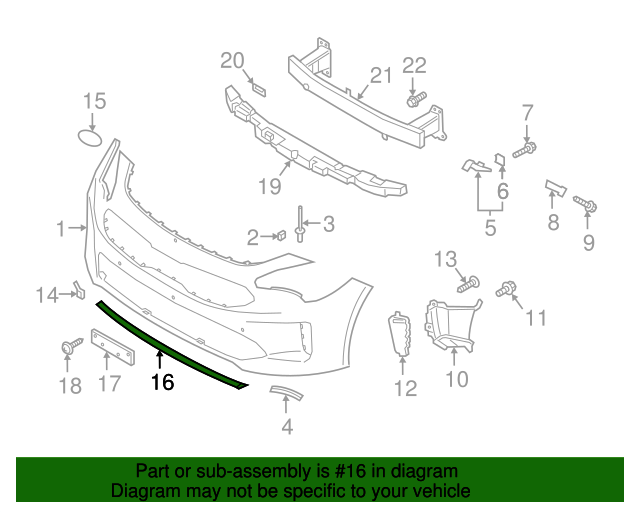 86590-J5000 - Lower Molding 2018-2020 Kia Stinger | Kia.Parts Store