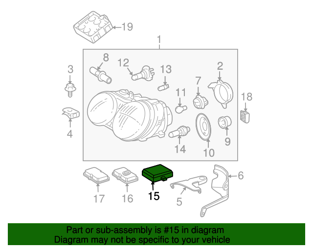 2007-2009 Mercedes-Benz Headlight Control Module 211-870-55-85 ...