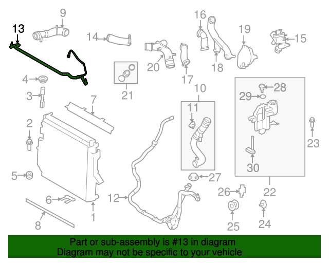 Genuine OEM Overflow Hose Part# LR014567 Fits 2010-2016 Land Rover: Up ...