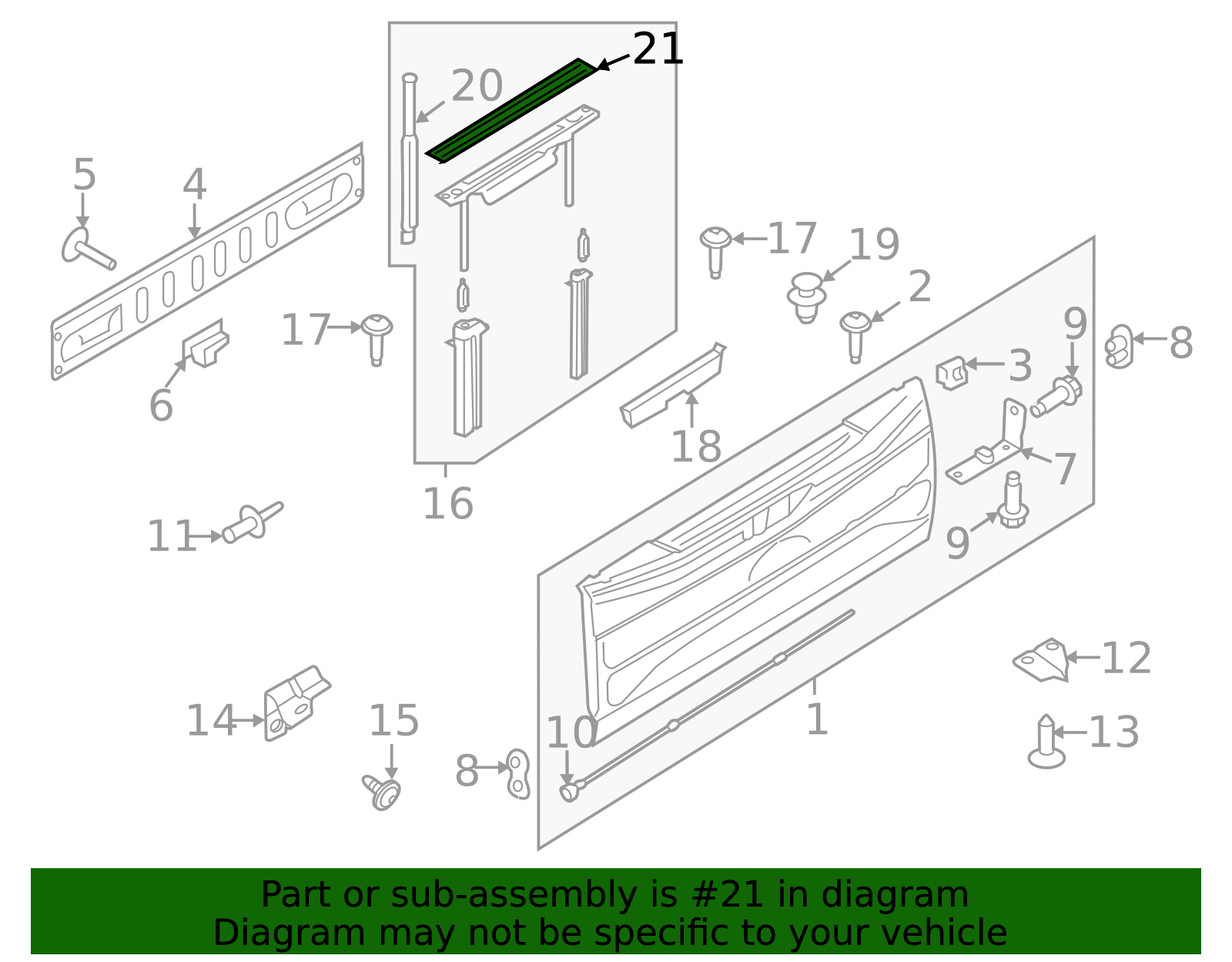 2021-2025 Ford Tail Gate Molding ML3Z-9941018-AC | QuirkParts