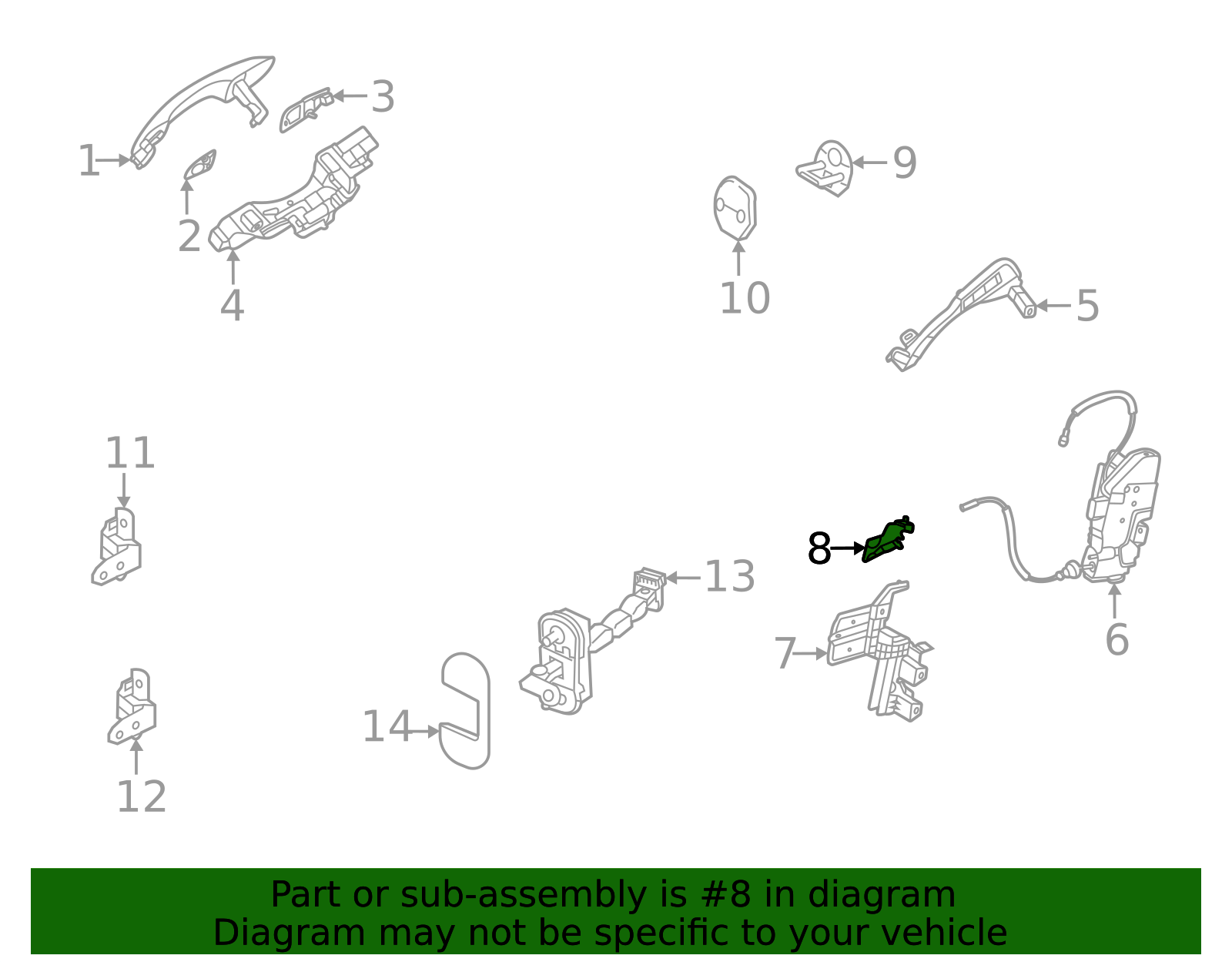 2022-2025 Genesis Cage Door Outside Handle Conne 81326-AR000 | QuirkParts