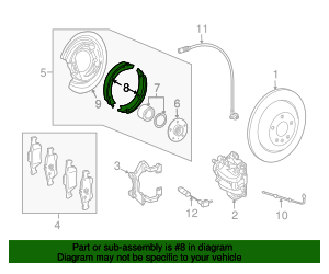 164-420-06-20 - Park Brake Shoes 2006-2012 Mercedes-Benz | Mercedes ...