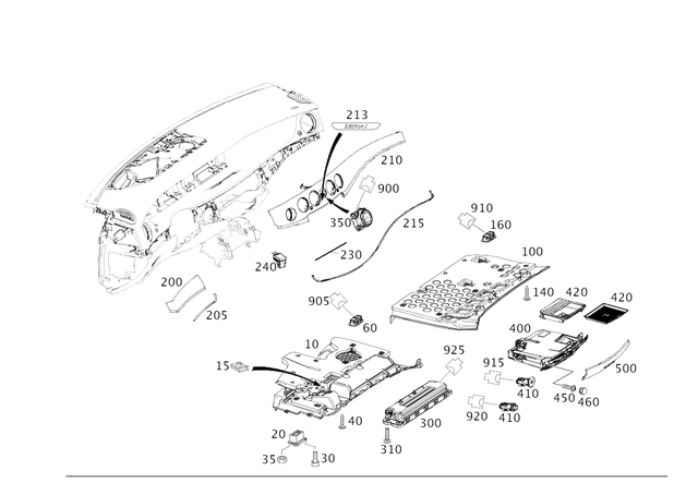 222-680-02-10 - Stowage Compartment 2014-2021 Mercedes-Benz | Mercedes ...