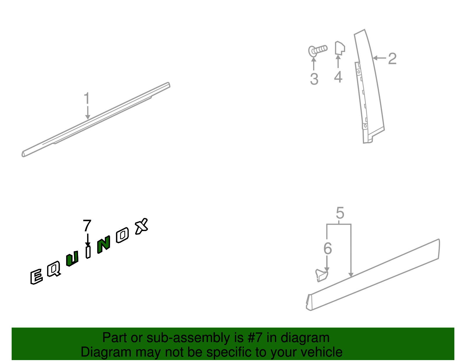 2018-2024 Chevrolet Equinox Bright Chrome Front Side Door Plate ...