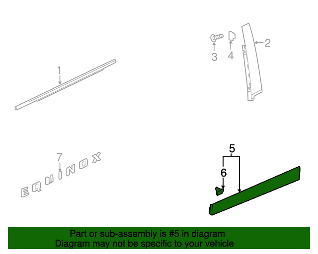 2018-2024 Chevrolet Equinox Molding 84853274 GM | GMPartsDirect.com