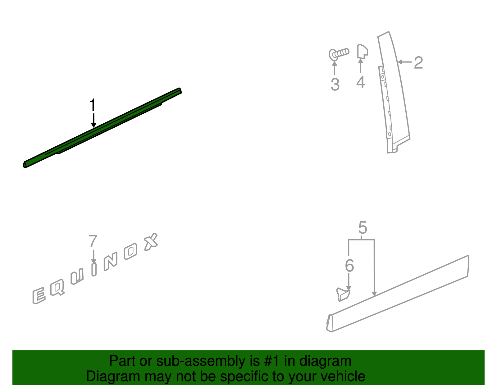 2018-2024 GM Bright Front Passenger Side Door Window Belt Reveal ...
