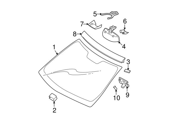 Mercedes-Benz OEM Windshield Part# 2116700100 | OEM Vehicle Parts
