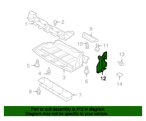 75894-JK000 - Radiator Support Splash Shield 2009-2020 Nissan 370Z ...